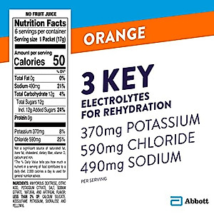 Pedialyte Electrolyte Powder Packets, Orange, Hydration Drink, 18 Single-Serving Powder Packets