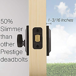 Baldwin Spyglass, Single Cylinder Front Door Deadbolt Featuring SmartKey Re-key Technology and Microban Protection, in Venetian Bronze