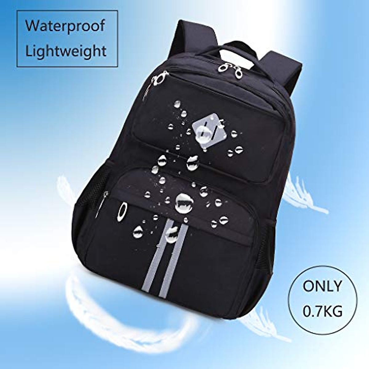 HOPYOCK® Kids Backpacks for Boys,Multi-Pocket Primary and Middle School Bookbags for Boys with Reflective Design,Fit for 6-16 Years Old