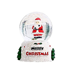 Music Boxes for Girls Snowman Glass Ball Miniature Christmas Snow Globe with Colorful Lighting Fall Resistant Snowman Statue Glass Snow Globe (Color : Small, Size : Snowman)