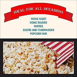 Poppy's Paper Popcorn Bags - 200 1oz Concession-Grade Bags, Popcorn Machine Accessories for Popcorn Bars, Movie Nights, Concessions