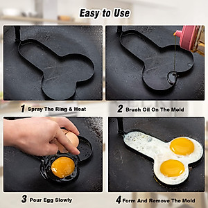 Funny Egg Rings- For Gag Gifts，White Elephant Gifts And Bachelorette Party Favors. Unique Novelty Funny Gifts For Men And Women. Stainless Steel ,Can Work With Eggs Or Pancakes(2 Pack)