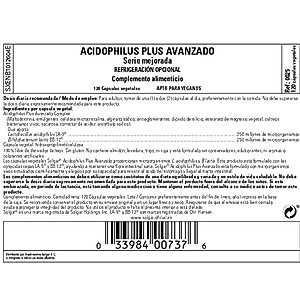 Solgar Advanced Acidophilus Plus, 120 Vegetable Capsules - Supports Healthy Intestinal Flora - 500 Million Microorganisms Per Serving - Gluten & Dairy Free - Vegetarian - 120 Servings