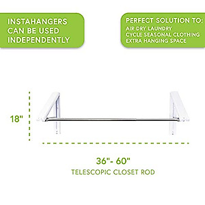 Arrow The Original QuikCLOSET Model AH3X12/M White - Folding Collapsible Wall Mounted Clothes Storage/Drying Rack