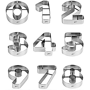 Ateco Extra Large Number Cake Mold and Cutter, 2, 11-inches Tall, Silver