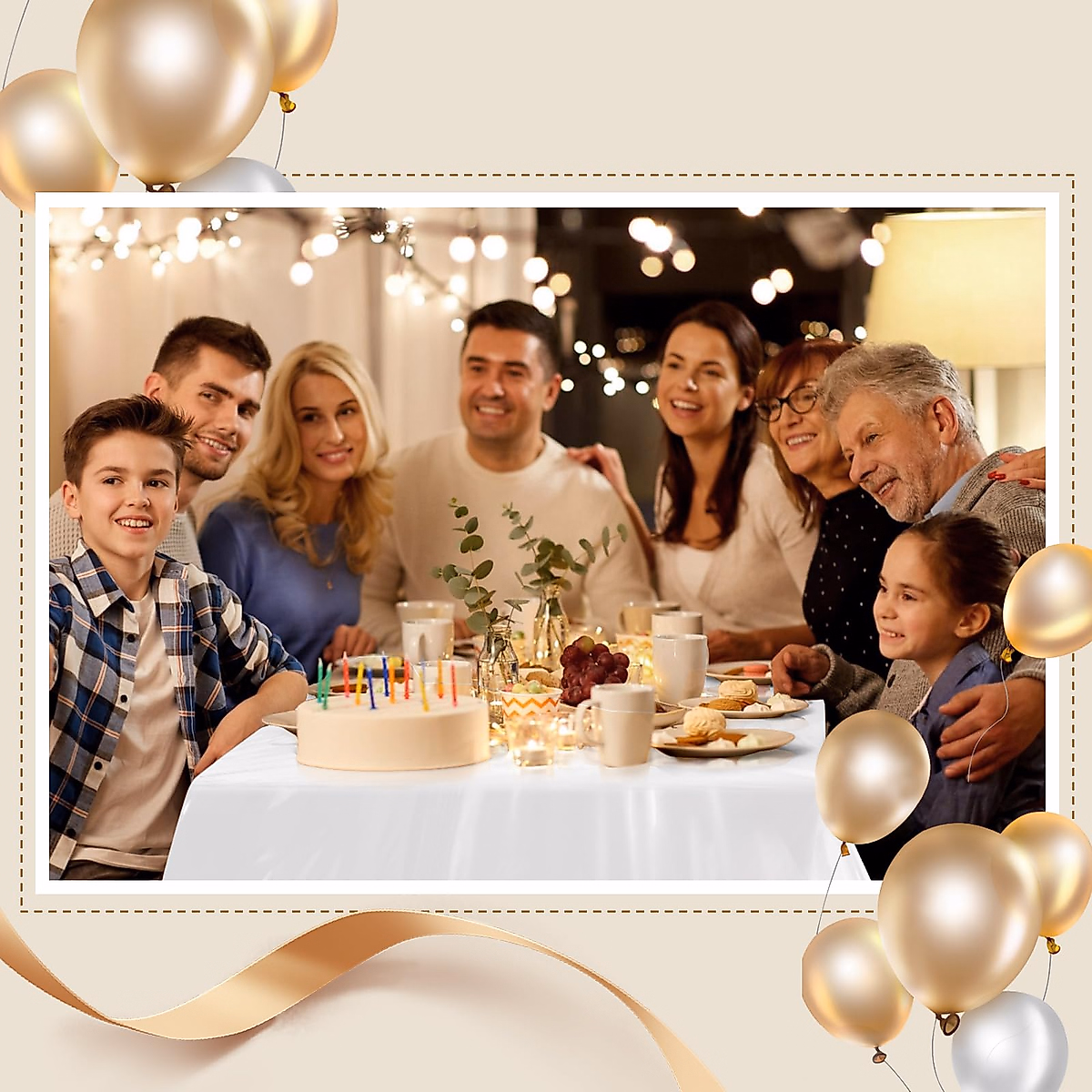 Goodluck 54 Inch X 300 Feet Plastic Table Cloths with Cutter Box, Disposable Table Cloths for Parties, Tablecloth Plastic for Party, Banquet, Wedding, Birthday, Anniversary Decorations, White