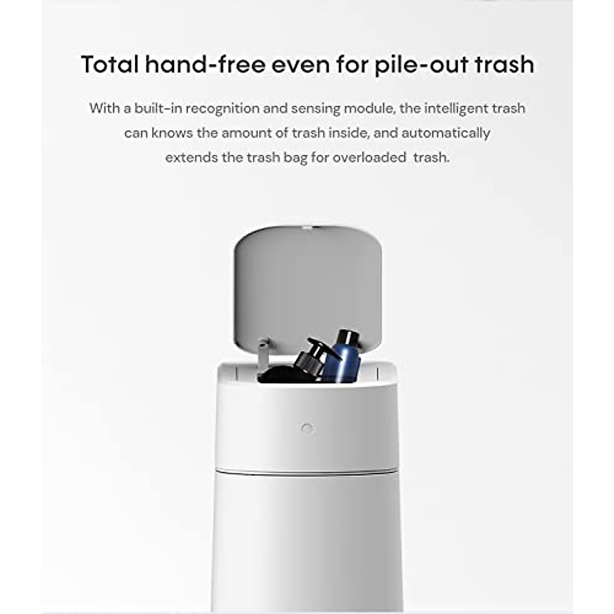 TOWNEW T3 Slim 3.4-Gallon Smart Trash Can with Automatic Open Lid | Diaper Pail | Self-Sealing | Self-Changing| Rechargeable, White, Small