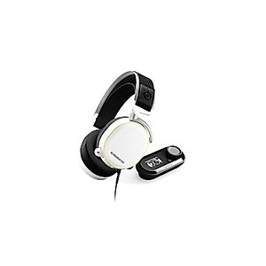 SteelSeries Arctis Pro + GameDAC Wired Gaming Headset - Certified Hi-Res Audio - Dedicated DAC and Amp - for PS5/PS4 and PC - White