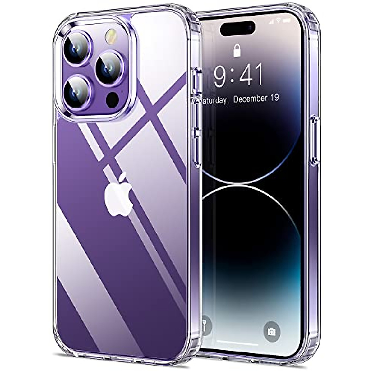 HOOMIL Case for iPhone 14 Pro Max, Anti-Yellowing Hard Back Soft Bumper Shockproof - Crystal Clear