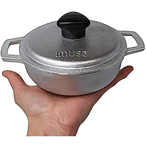 IMUSA USA (12 PACK) 0.7Qt Traditional Colombian Mini Caldero (Dutch Oven) for Cooking and Serving, 0.7 Quart, Silver