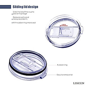 Tumbler Lid Compatible for 20 Oz Yeti and More Cooler Cup, Splash Proof Open - Close Slide Lid, Straw Friendly