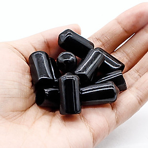 Hordion 100Pcs 5/16 Inch Rubber End Caps, 8mm Rubber Caps Screw Thread Protectors, Black Bolt Screw Vinyl Caps, Round Tube Bolt Cap Cover Thread Protectors Safety Cover
