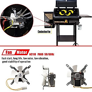 Grill Replacement Parts Kit Induction Fan,Upgraded 2.0 RPM Auger Motor, Fire Burn Pot and Hot Rod Ignitor, Power Cord Compatible with Traeger Pit Boss Z Grills Camp Chef Wood Pellet Grills