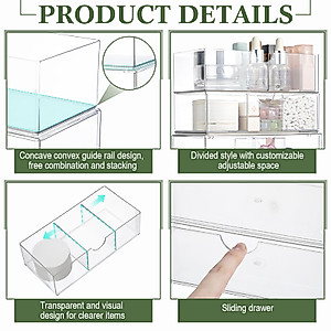 CroBlissful Medicine Cabinet Organizer 4 Tier Stackable Makeup Organizer Tray with 2 Drawers 2 Storage Box 1 Lip Gloss Holders and 1 Movable Partition for Bathroom Cabinet Wall Vanity
