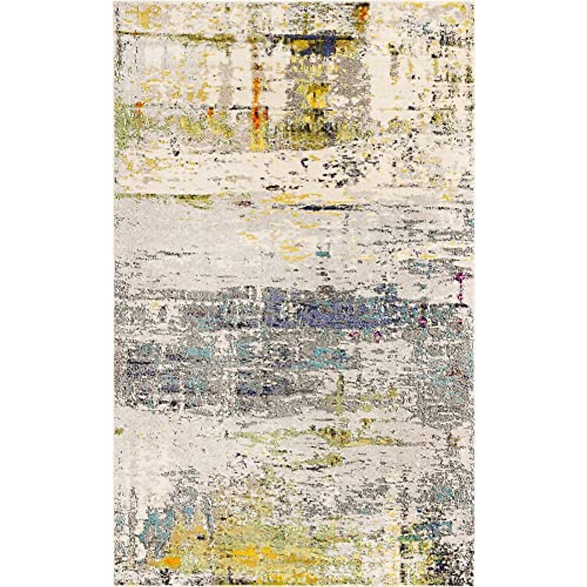 Unique Loom Chromatic Collection Modern Rustic & Vibrant Abstract Area Rug for Any Home Décor, 5 x 8 ft, Beige/Gray