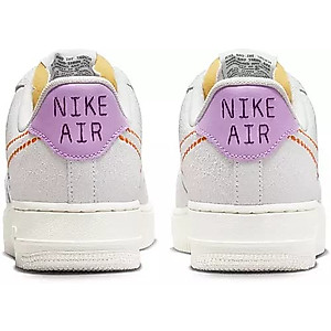 Nike Women's Air Force 1 '07 Shoes, White/Safety Orange Sail Prime, 8