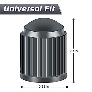 Plastic Tire Valve Stem Covers Schrader Valve Caps Gun-Gray with O-Ring Rubber Seal Wheel Rim Valve Stem Covers Universal for Car SUV Truck Motorcycle Bike and Bicycle (10 Pack)