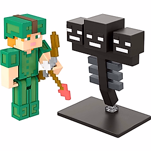 Mattel ​​Minecraft Craft-a-Block 2-Pk, Action Figures & Toys to Create, Explore and Survive, Authentic Pixelated Designs, Collectible Gifts for Kids Age 6 Years and Older