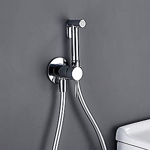 MINJING Wall Mounted Bidet Sprayer, Handheld Hot and Cold Water Bathroom Bidet Faucet Toilet Sprayers for Shower,Black