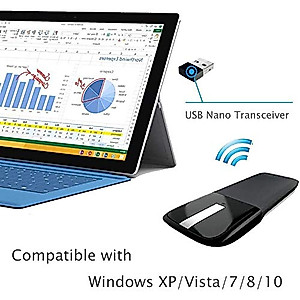 Wireless Mouse Foldable Folding Mice for Microsoft Laptop PC Mac