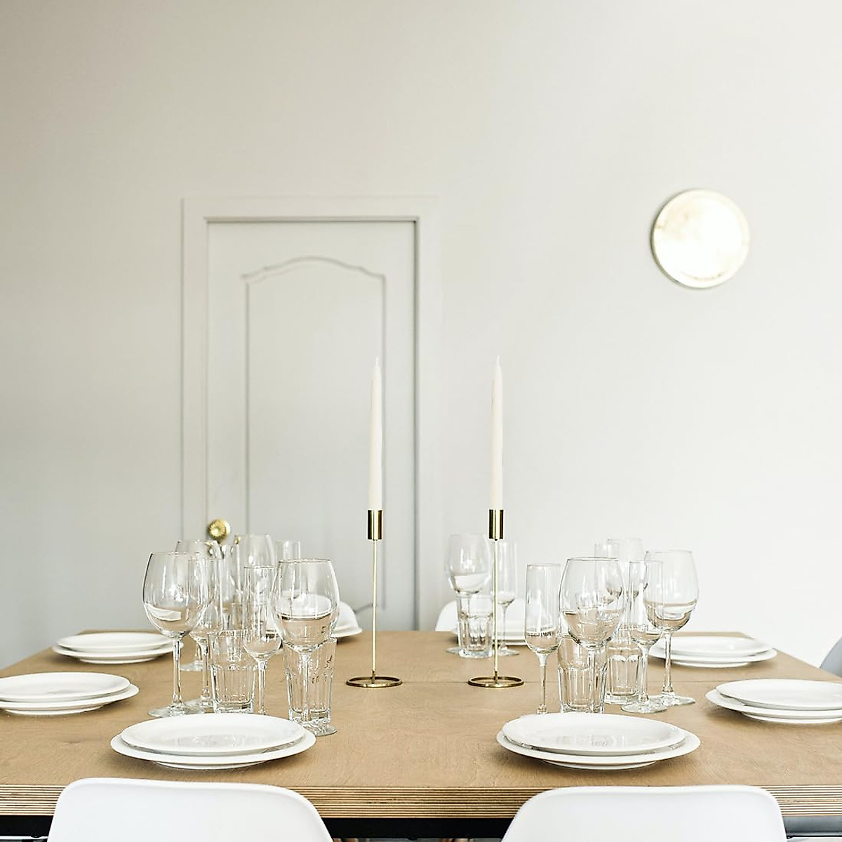 JONERAY 12-inch Ivory Beeswax Taper Candles - 9 Hour Long Burn Time, Pure Natural Non-Toxic Beeswax Candles, 10 Pack