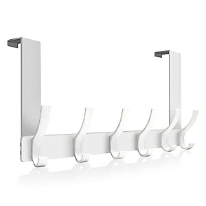 TACYKIBD Over The Door Hook, Heavy Duty Door Hanger Hooks, Over The Door Hanger with 12 Coat Hooks for Hanging Towel Coat Cloth, Back of Bathroom Bedroom Key Holders Kitchen Organizer (White)