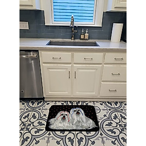 Caroline's Treasures Maltese Sweethearts Machine Washable Memory Foam Mat doormats, Multicolor