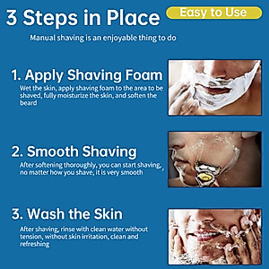 Razor Blades Refills, 【Upgrade 】Sharp Razor Blades Refills Mens Womens, Manual Dual Lubrication Blade - Suitable for Beards, Legs, and Armpits (8PCS)