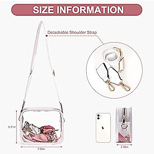 Juoxeepy Clear Bag Stadium Approved Purse Concert Crossbody Sports Events PVC Shoulder Clutch