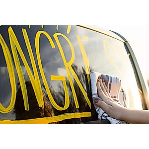 Glass Pen Window Marker: Liquid Chalk Markers for Glass, Car Marker or Mirror Pen with Washable Paint - Car Windows, Storefront Window, Wedding, Parade, Party & Holiday Decorations (White, Fine Tip)