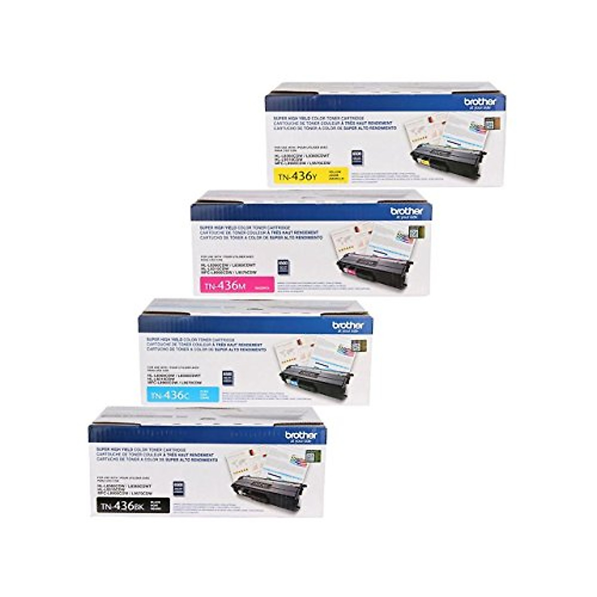 Brother TN-436 Super High Yield Toner Cartridge Set (6,500 Yield)