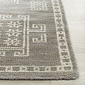 SAFAVIEH Kenya Collection Accent Rug - 2' x 3', Grey, Hand-Knotted Moroccan Boho Tribal Wool, Ideal for High Traffic Areas in Entryway, Living Room, Bedroom (KNY635A)