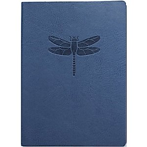Blue Embossed Dragonfly Faux Leather Journal - Lined