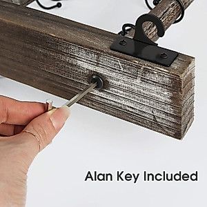 J JACKCUBE DESIGN Hanging Pot Rack Pan Ceiling Wall Mounted Hanger Multi- Purpose Rustic Wood and Metal Cookware Kitchen Storage Organizer With Utility 16 Hooks - MK603B