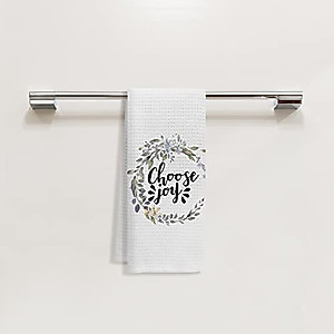 Choose Joy Towels Kitchen Towels Dish Towels Hand Towels,Floral Wreath Farmhouse Towels for Kitchen Bathroom,Gifts for Teens Girls Sisters Women,Housewarming Gifts