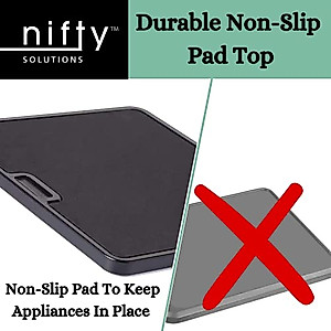 Nifty Small & Large Appliance Rolling Tray - Black, Home Kitchen Counter Organizer, Integrated Rolling System, Non-Slip Pad Top for Coffee Maker, Stand Mixer, Blender, Toaster