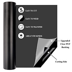 SGHUO Permanent Adhesive Vinyl Black and White 2 Rolls 12" x 20ft, Vinyl Bundle for Silhouette, for Craft, Die Cutters, Cameo Cutters, Signs, Scrapbooking,