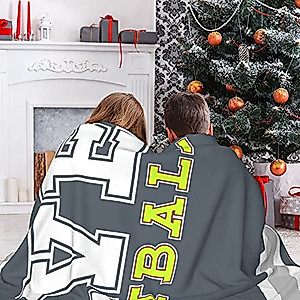 Flannel Softball Blanket for Bed Couch Sofa,I Love Softball on Grey Throw Blanket,Soft Cozy Plush Warm Fuzzy Sport Theme Softball Gift Decor Blanket for Adults Teens Kids 50"x40"
