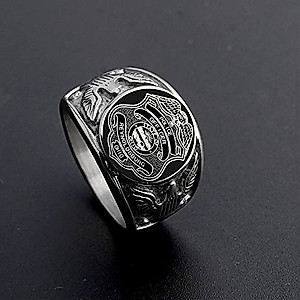 DTH STORE USA Military Ring United States Marine US Army Men Signet Rings Corps Fashion Stainless Steel Jewelry