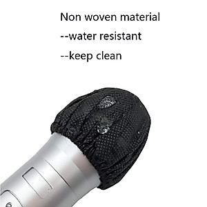 200 Counts Disposable Microphone Cover Non-Woven Handheld Microphone Protective Cap Karaoke Mic Cover Mike Windscreen for KTV Home Karaoke Bar News Interview (BLACK-200pcs)