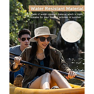 FURTALK Sun Hats for Women with Ponytail Hole Wide Brim Outdoor Hat UPF 50+Packable Summer Beach Hiking Fishing Hats Beige