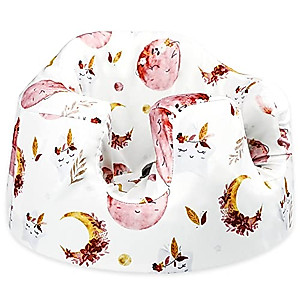 Baby Seat Cover Compatible with Bumbo Seat, Summer Cool Breathable Seat Cover for Baby Girl Boy, Soft Removable Cover for Baby Seat, Machine Washable, Moon Star