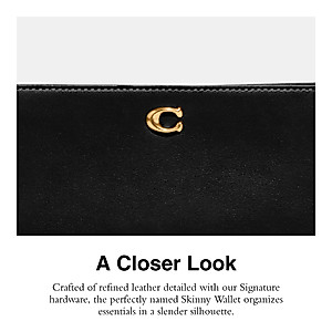 Coach Smooth Leather Skinny Wallet, Deep Plum