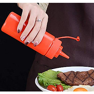 WOIWO 3 PCS Food Grade PE Environmental Protection Extruding Sauce Bottle Extruding Bottle Seasoning Bottle Salad Sauce Cream Bottle With Scale