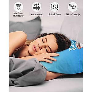 Edwiinsa Welcome Summer Pillow Covers Standard Size Set of 2 20x26 Bed Pillow, Blue Summer Beach Seaside Camping Plush Soft Comfort for Hair/Skin Cooling Pillowcases with Envelop Closure
