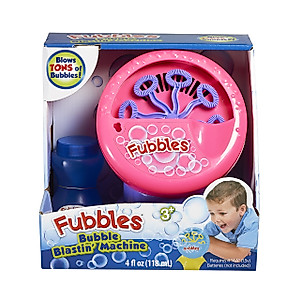 Little Kids Fubbles Bubble Blastin’ Bigger Bubbles Kids Automatic Party Machine and Includes 4oz of Bubble Solution Toy, Pink
