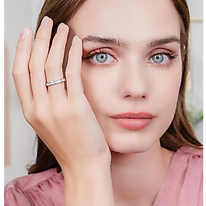 Hoops & Loops 2mm 925 Sterling Silver Wedding Band Round Cubic Zirconia Channel Set Full Eternity Stackable Engagement Anniversary Ring for Women Size 7