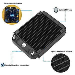 AGPtek 12 Pipe Aluminum Heat Exchanger Radiator for PC CPU CO2 Laser Water Cool System Computer