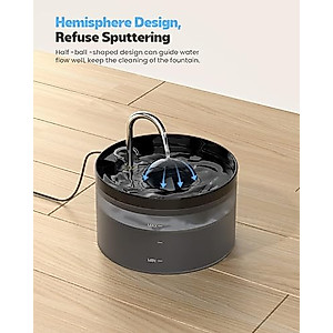 UIOOQ Cat Water Fountain, Pet Waterer Fountain with Ultra Silent Pump, Activated Carbon Filter Keep Water Fresh, 2.2L Capacity, Faucet Design, Anti Sputtering, Suit for All Kinds of Cat