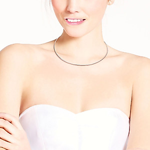 AeraVida Must Have Slim Wire Hook Sterling Silver 16inch Choker Necklace | 16 inch